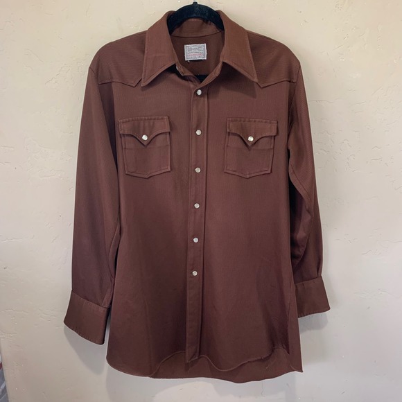 H Bar C | Shirts | Mens Vintage H Bar C Ranchwear Polyester Pearl Snap ...